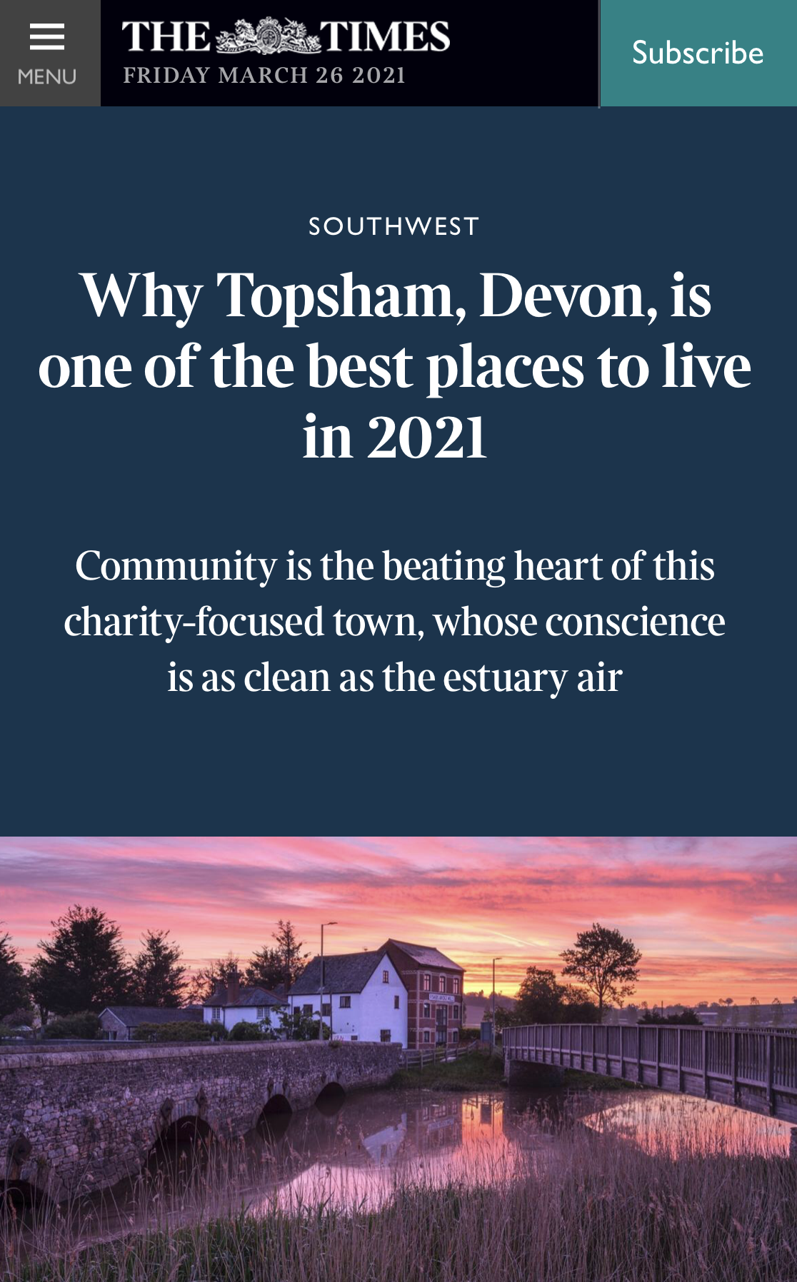 Topsham reaches Top 10 Places to Live - Love Topsham